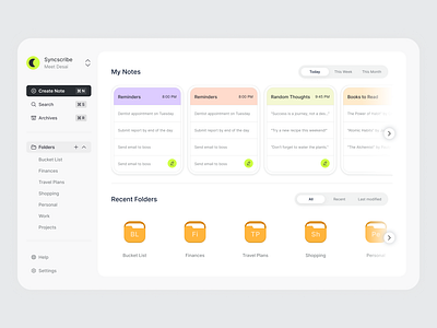 Note taking Web App | UI Design | To do app | Productivity by Meet ...