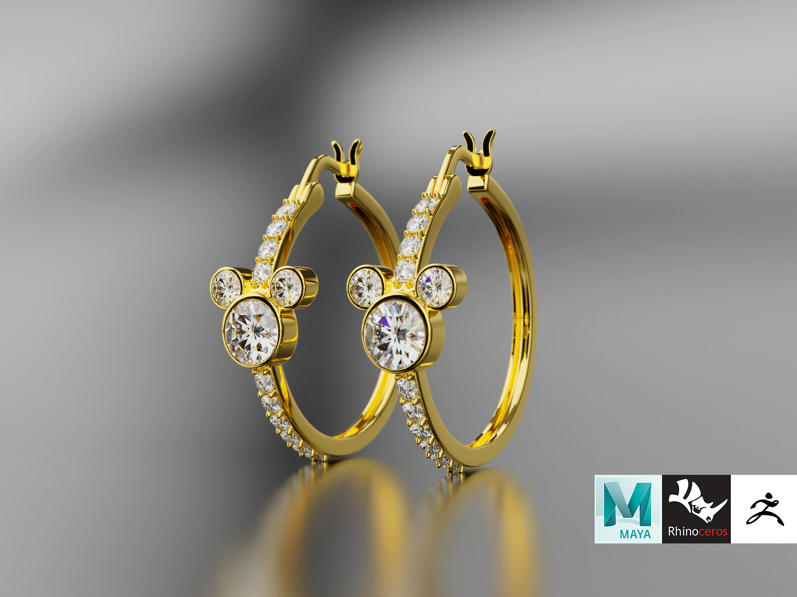 EarRings 3D Modeling, Visualization, Rendering For WebGL, AR, VR by MD HASIBUL HOSSAIN on Dribbble