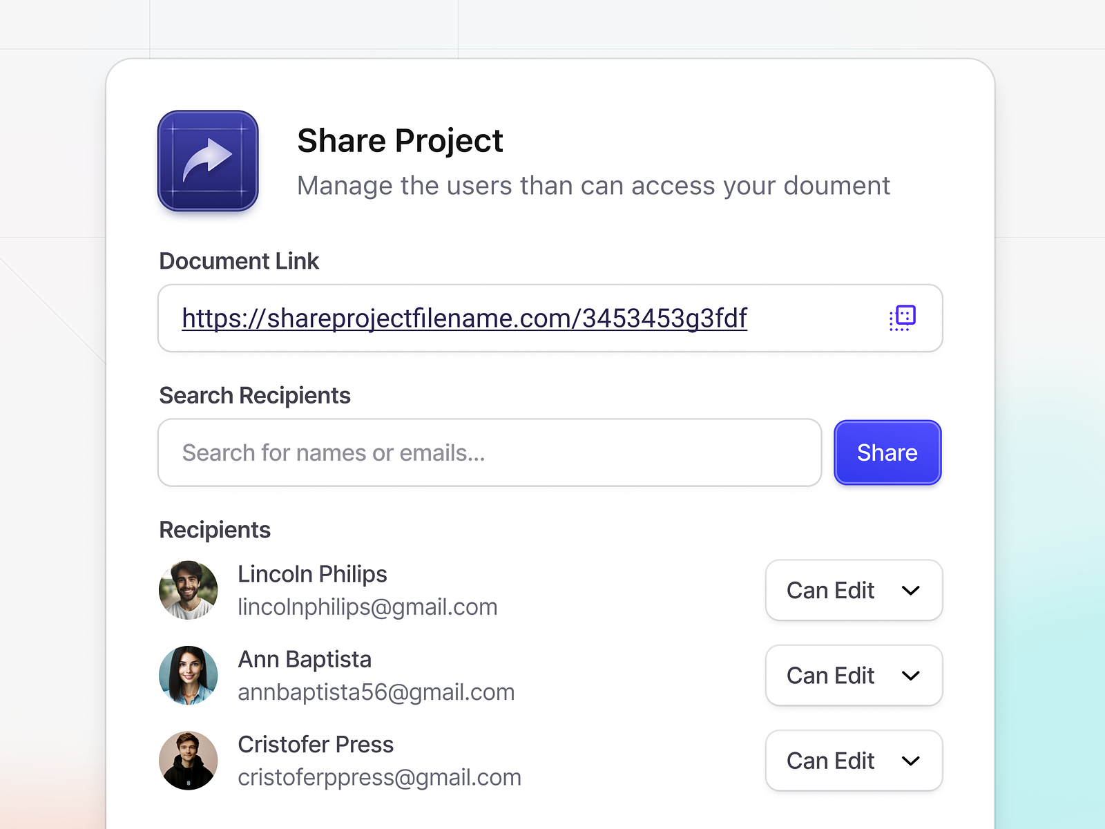 Share SaaS Modal by Monty Hayton on Dribbble Share SaaS Modal by Monty Hayton on Dribbble