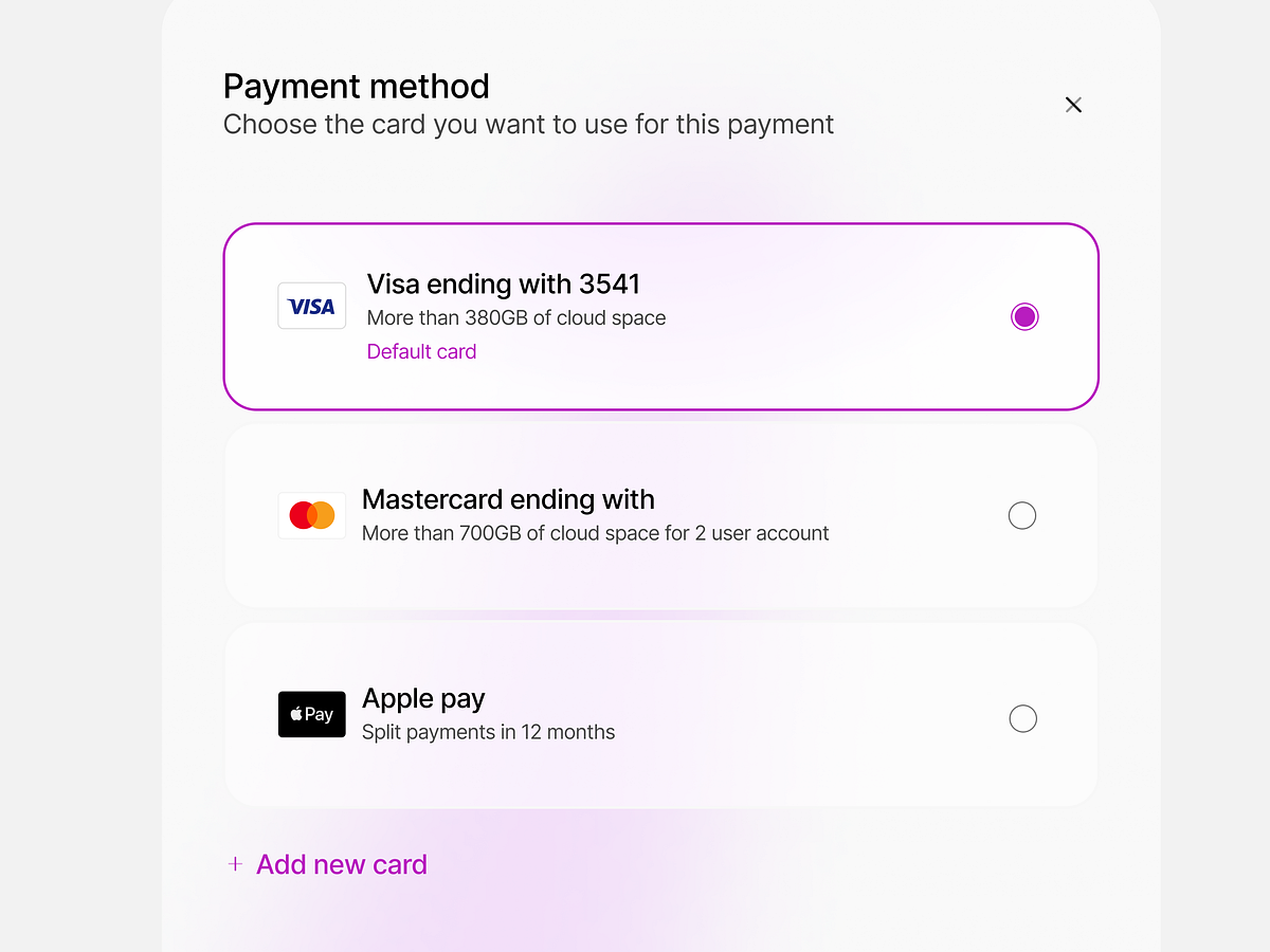 Browse thousands of Add Payment Method images for design inspiration ...