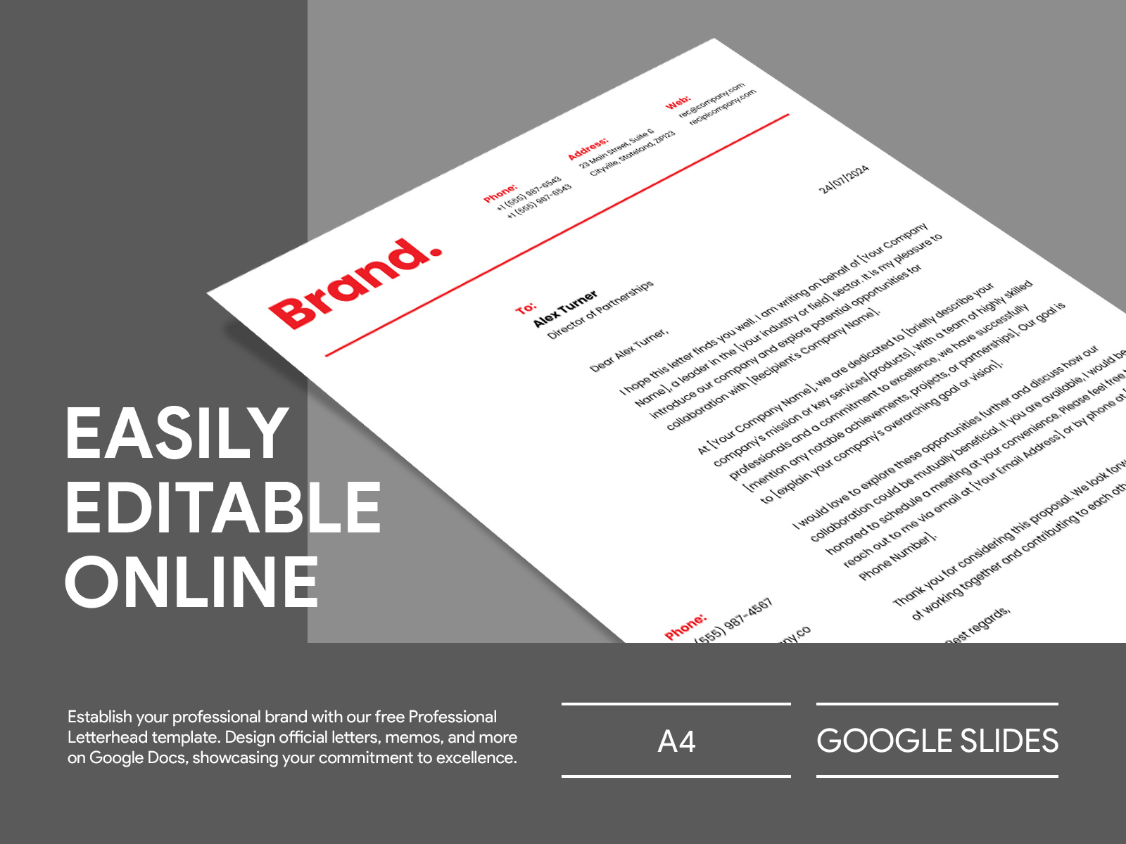 Professional Letterhead Free Google Docs Template by Gdoc on Dribbble