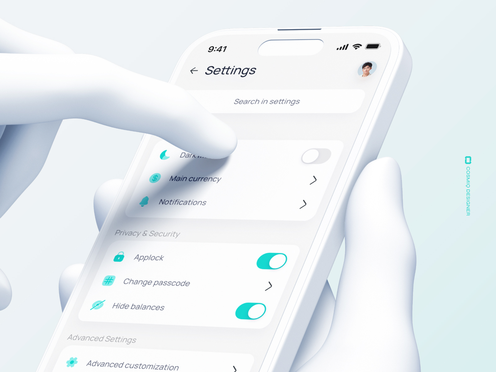 Mobile Settings UI Design by Cosmiq Designer on Dribbble