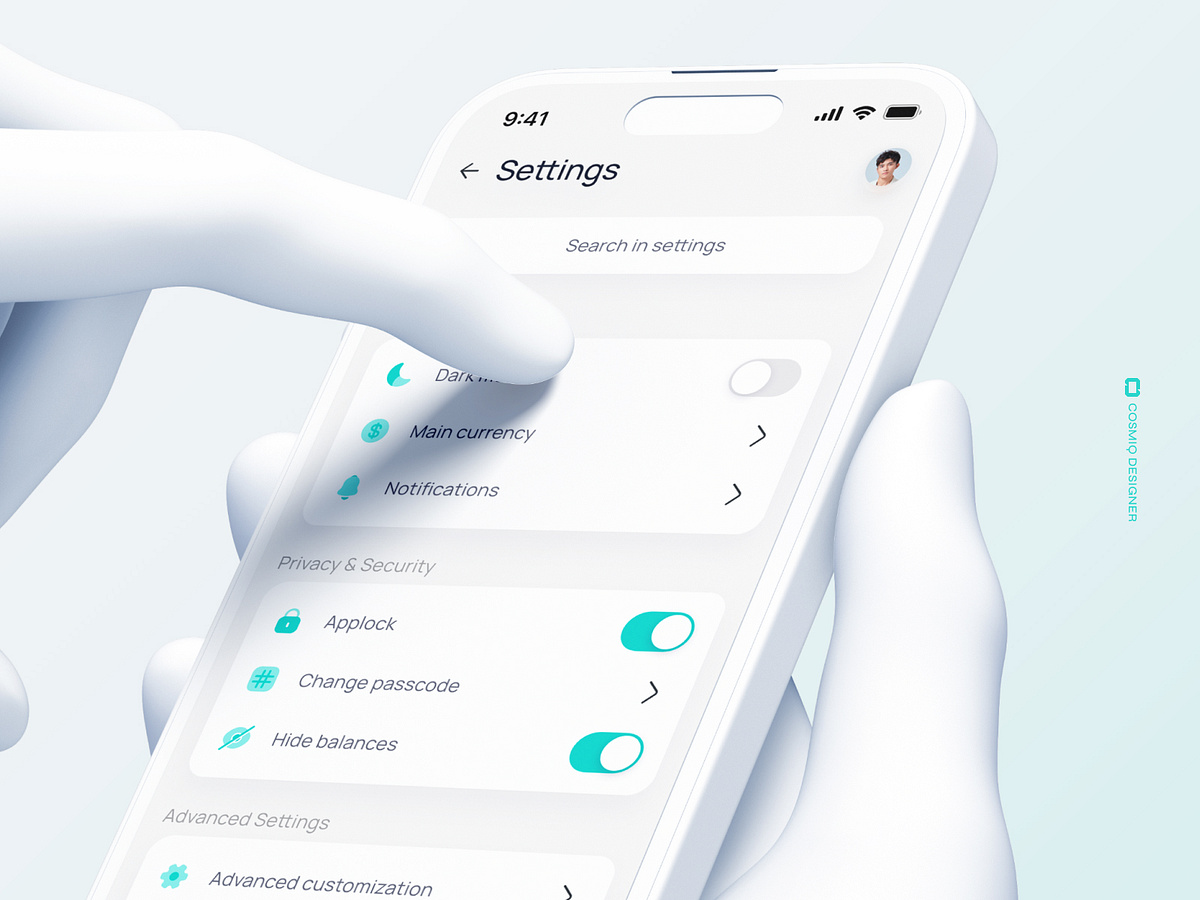 Mobile Settings UI Design by Cosmiq Designer on Dribbble
