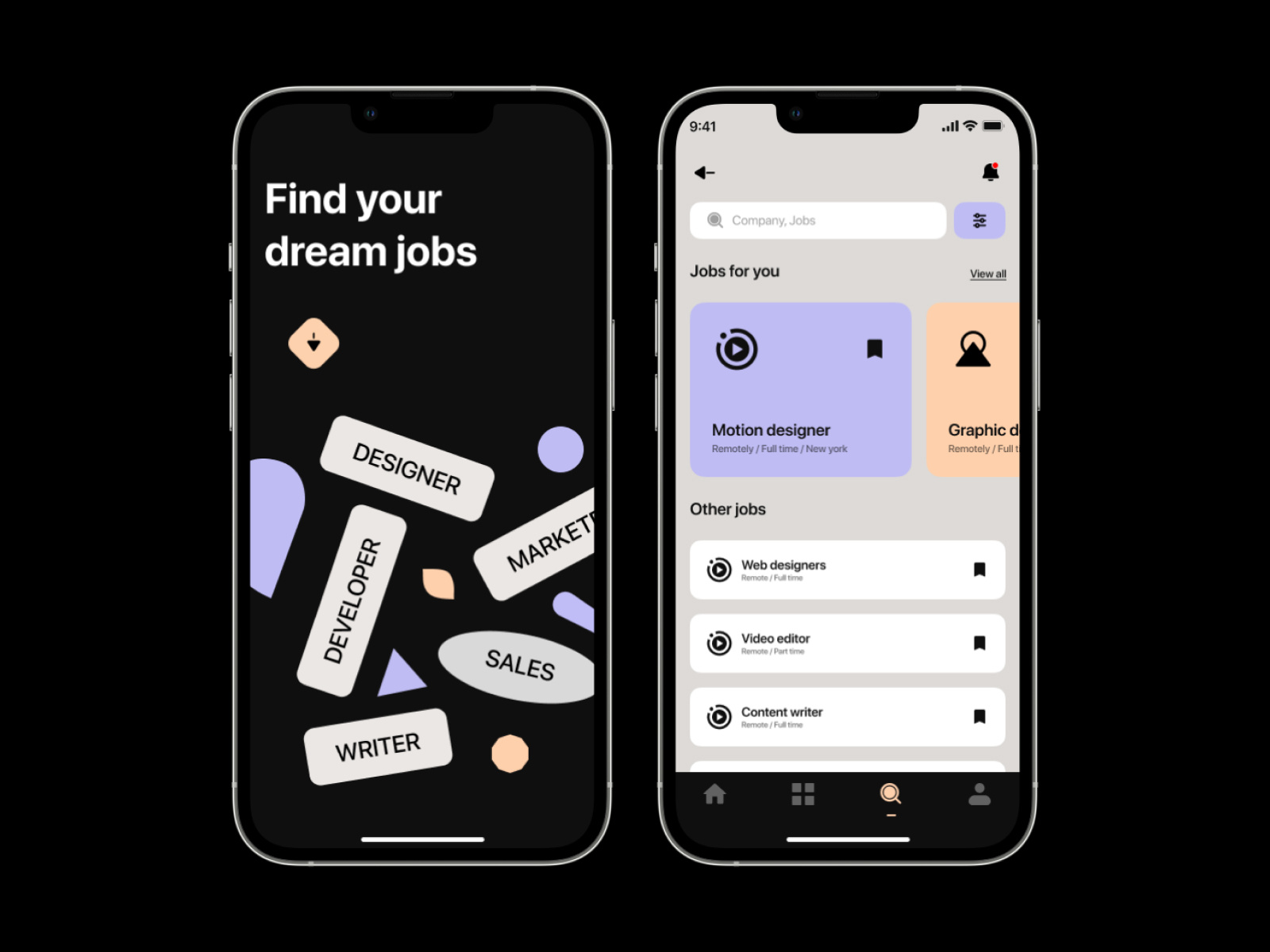 Daily UI #9 // Job Seeking App by Kamrul Islam Chowdhury on Dribbble