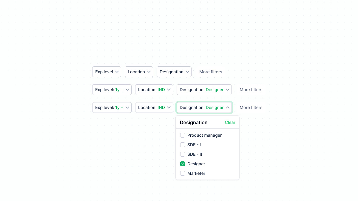 Dropdown filters by Divyansh Pandey on Dribbble