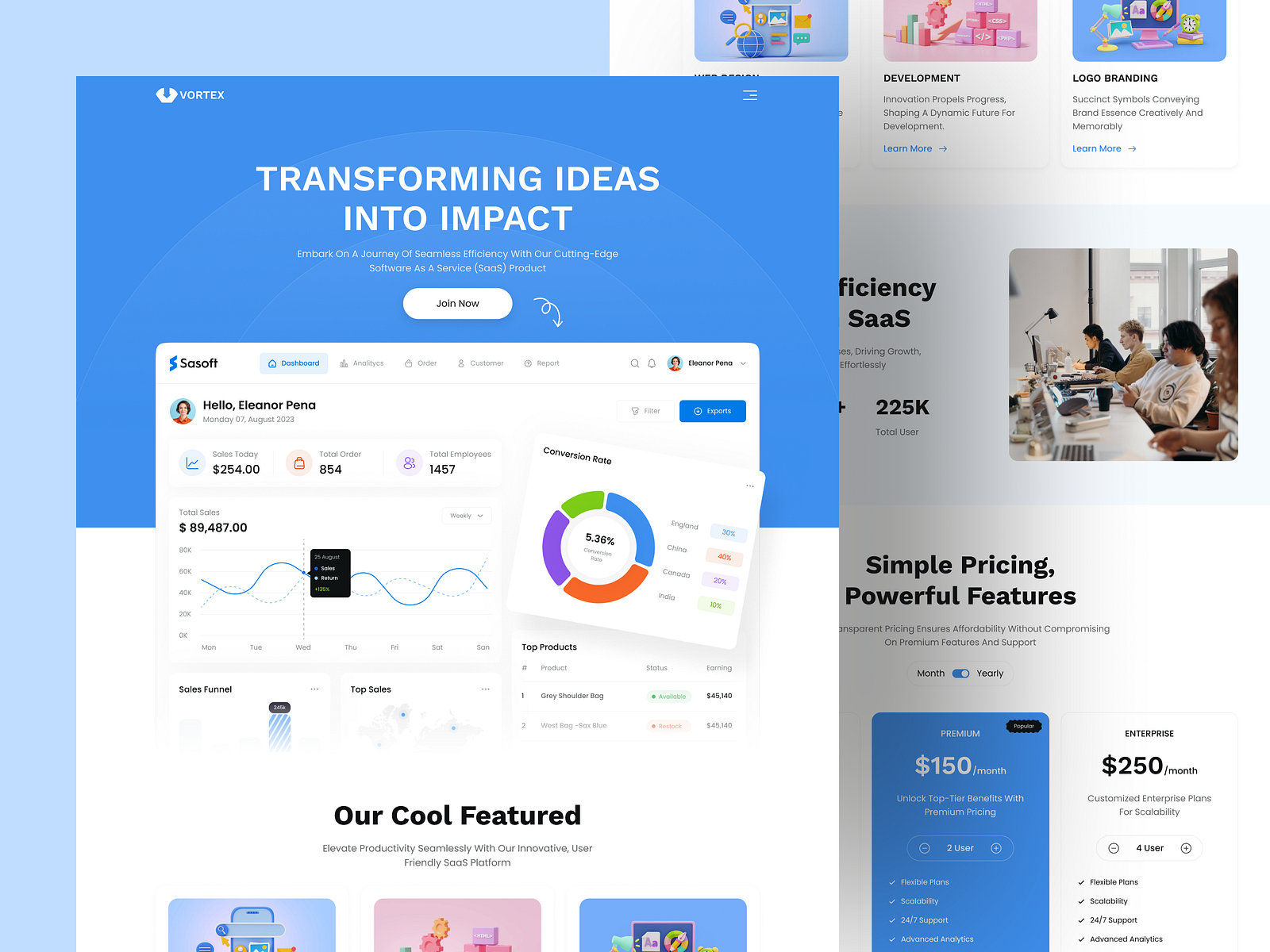 SaaS Landing Page by MD Mostahid on Dribbble