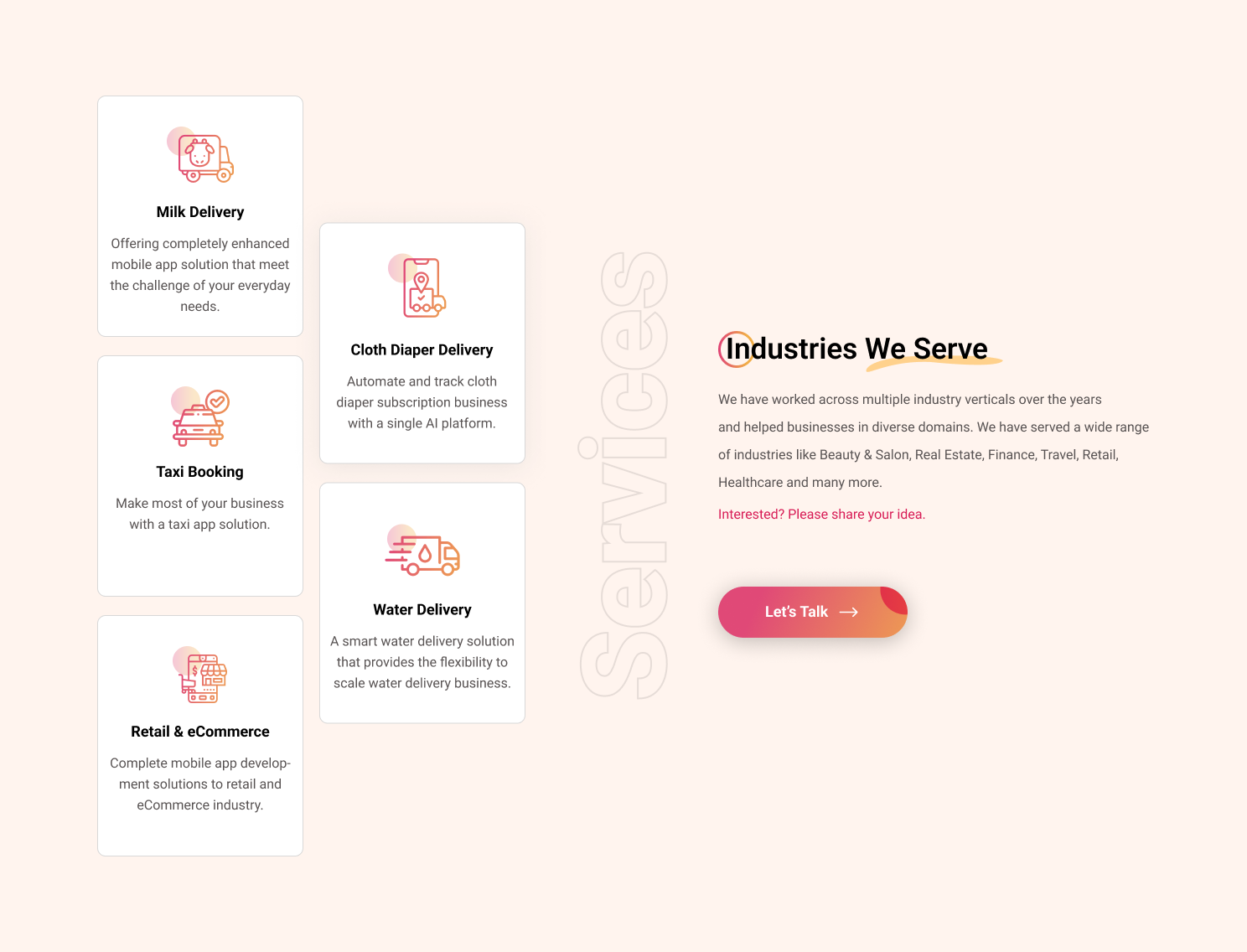 Industries we Serve Section by Navita on Dribbble