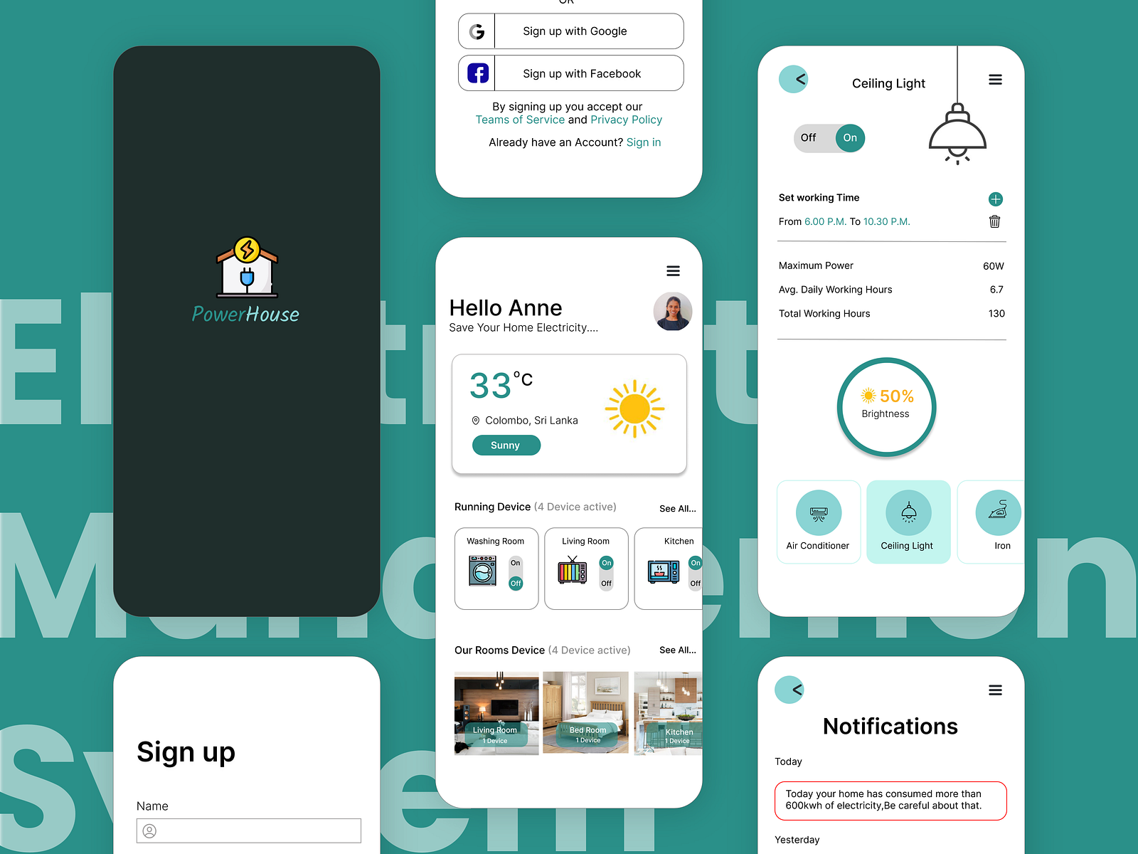 Electricity Management App Design by Oshadi Jayawardena on Dribbble