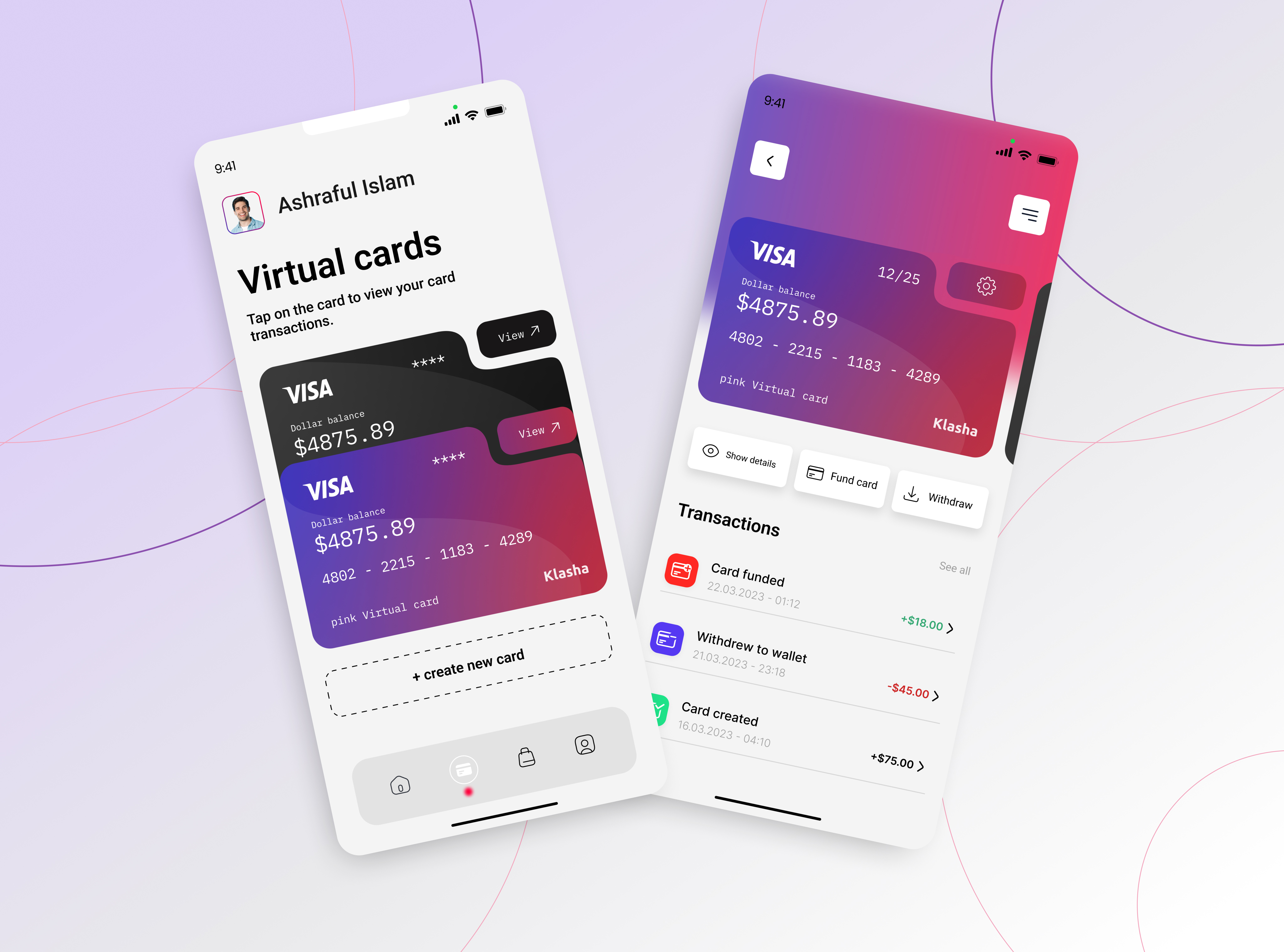 Virtual cards design for a finance mobile. by Ash on Dribbble