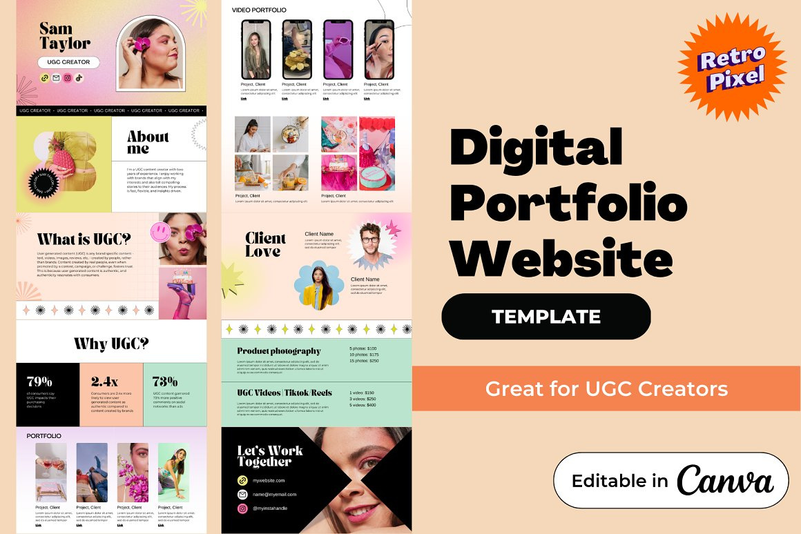 Digital Portfolio Website Canva by Social Media Templates & Themes on ...