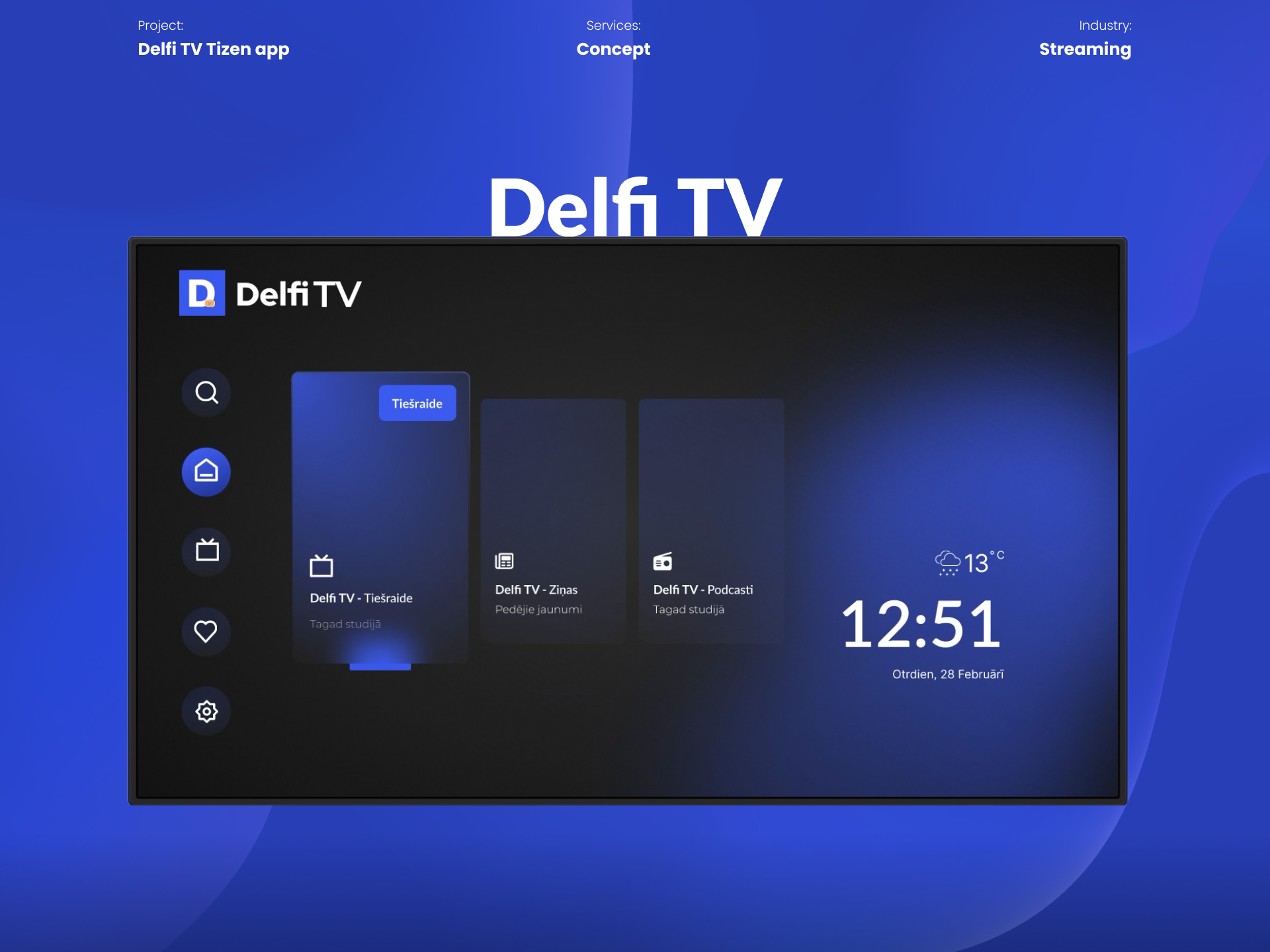 Delfi TV - news streaming app for Samsung TV's by Platons Zakuterins | UX/UI Designer on Dribbble