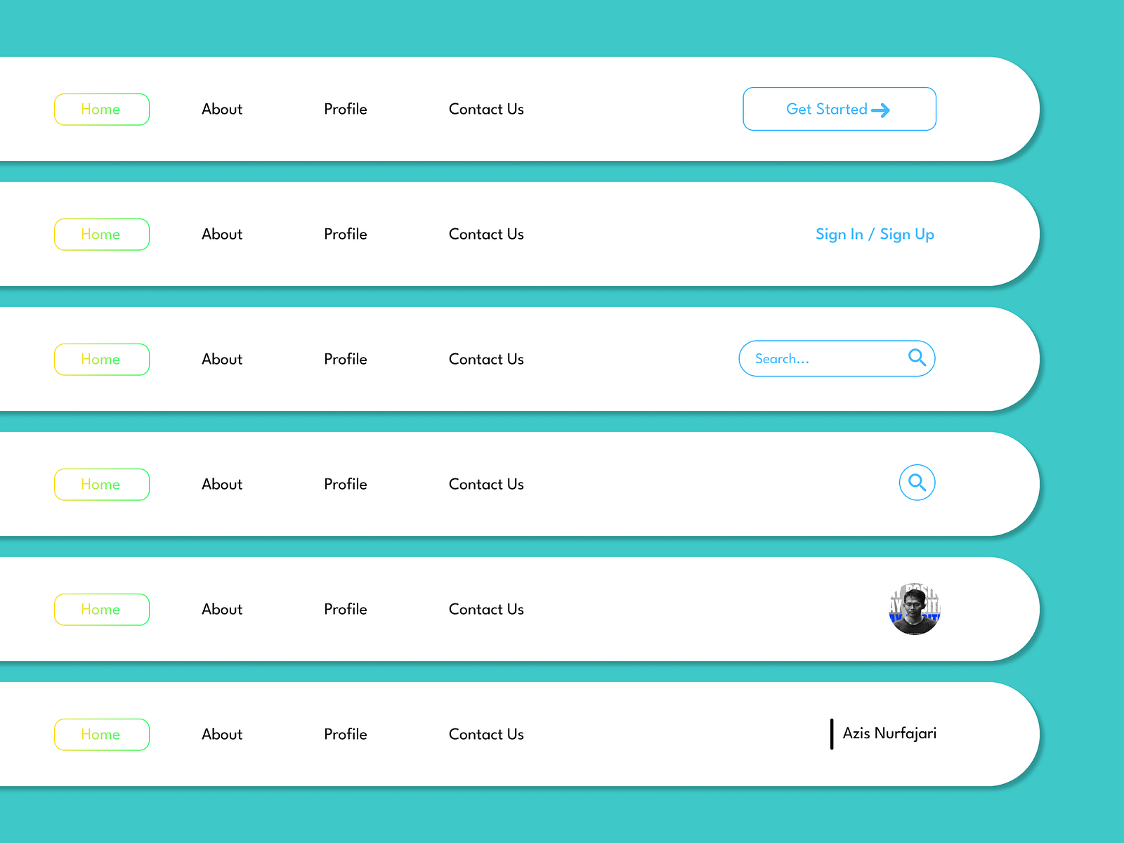 Navbar Component by Azis Nurfajari on Dribbble