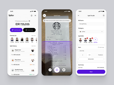 Splitter - Split Bill Mobile App by Daffa Toldo👽 for Sogee on Dribbble