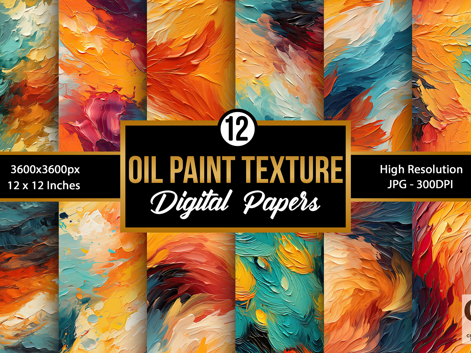 Oil Paint Texture Digital Papers by Creative Store on Dribbble