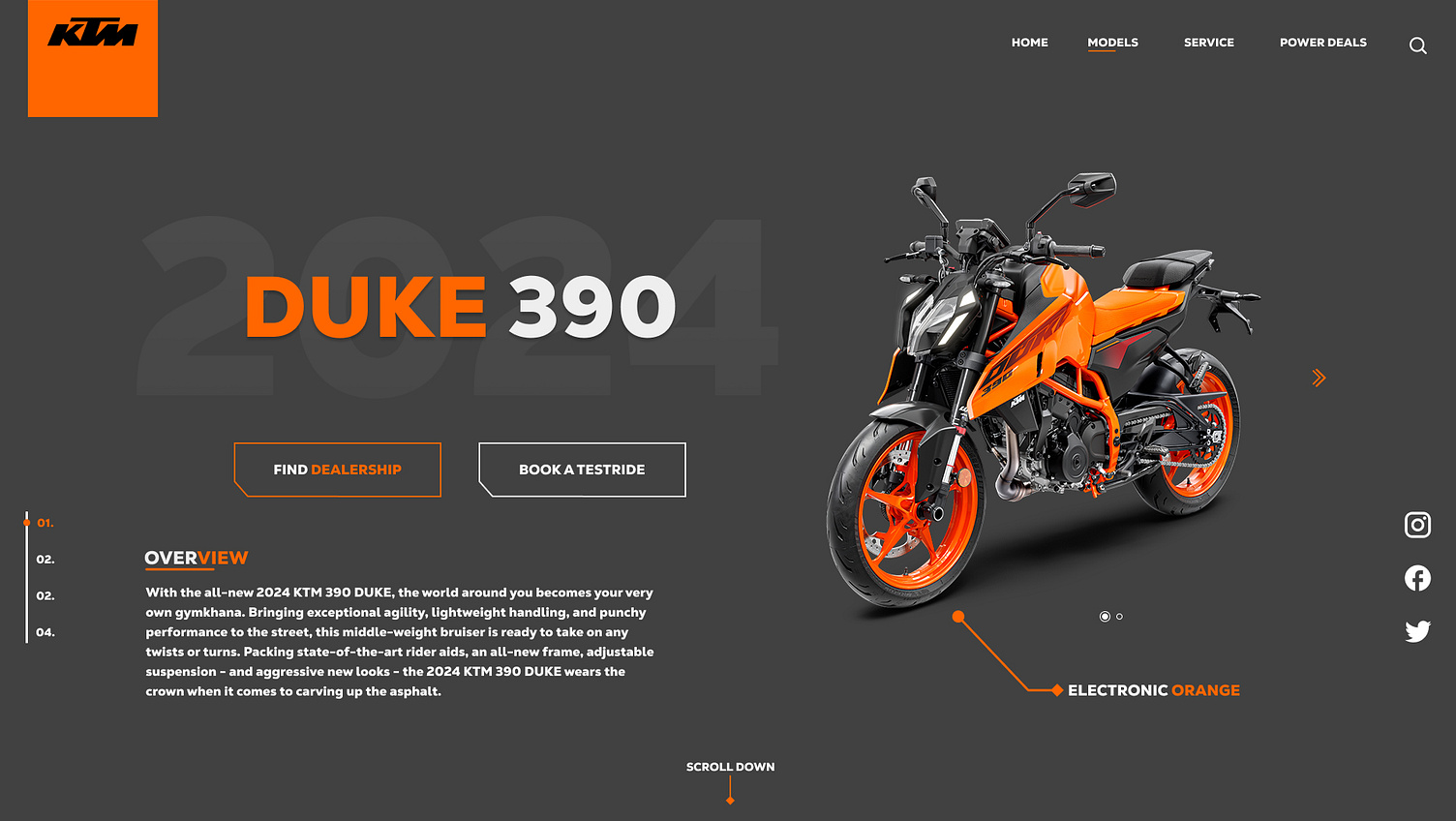 2024 KTM Duke 390 landing page UI concept. by Samarjit biswas on Dribbble