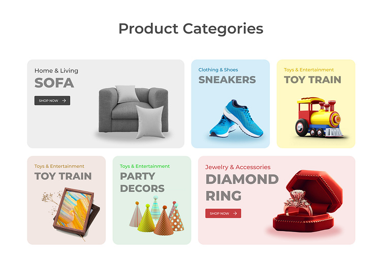 E-Commerce Product Category Section UI by Shadurshan (Ajai) on Dribbble