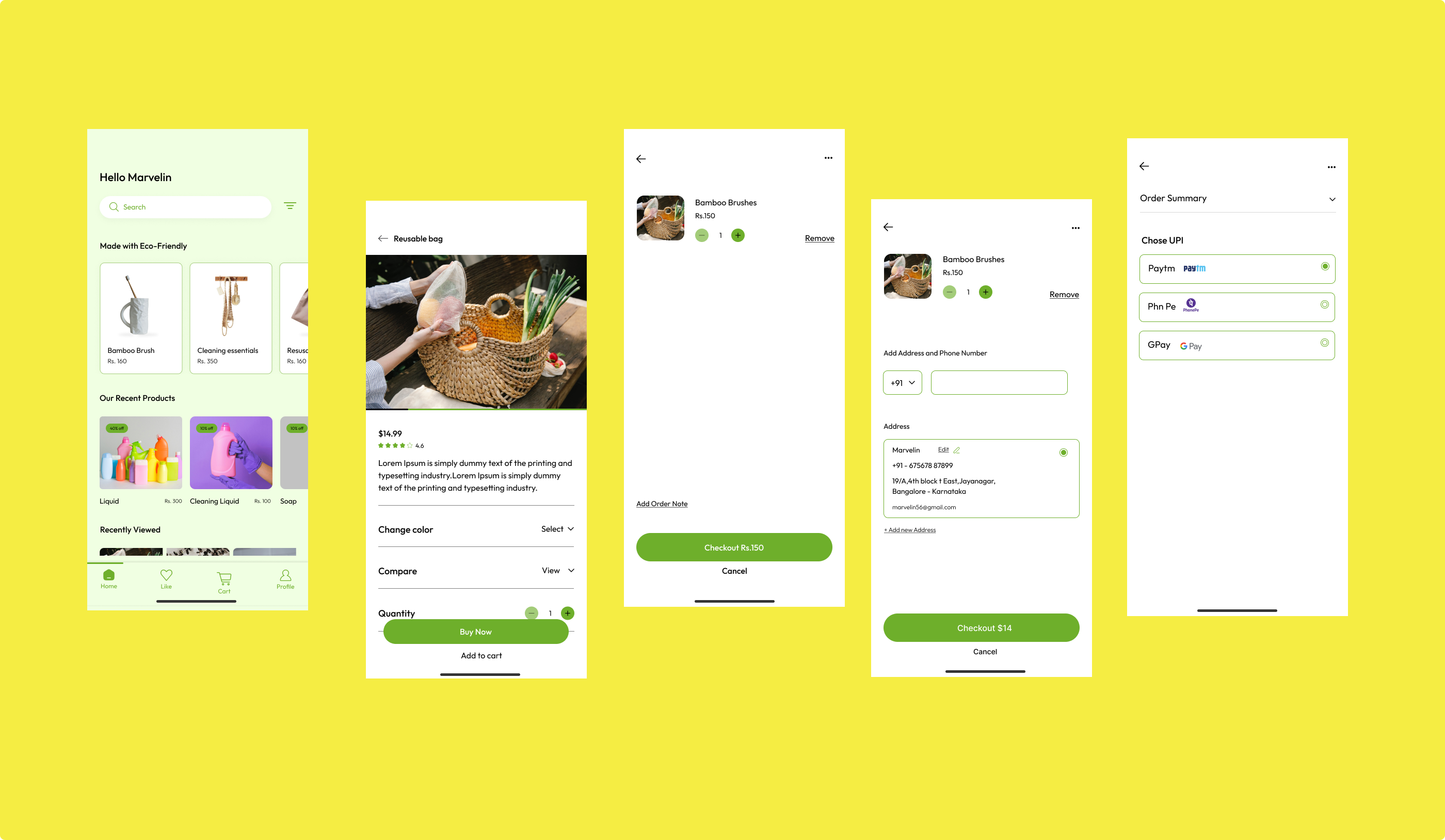 UI screens by Bhuvana on Dribbble