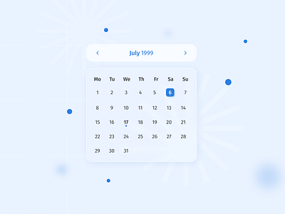Calendar UI element exploration by Creole Studios on Dribbble