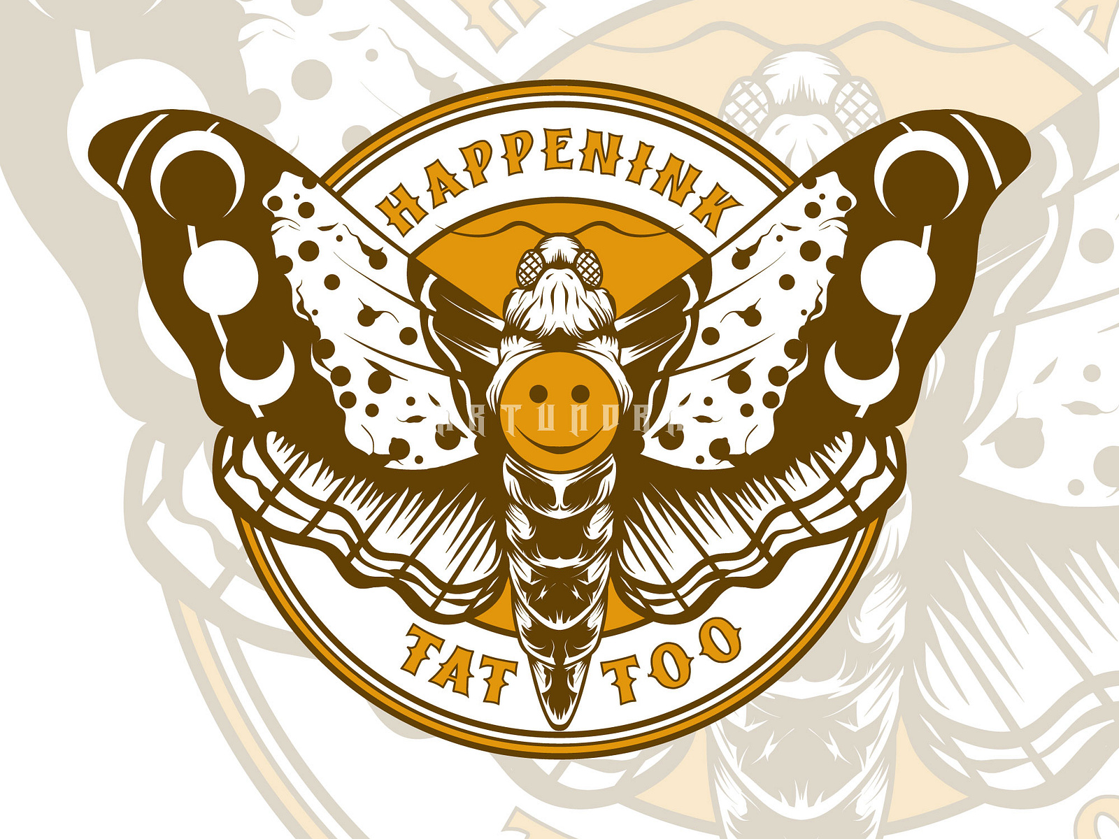 MOTH WITH SMILE AND HAPPY EMOTICON DESIGN by artundra on Dribbble