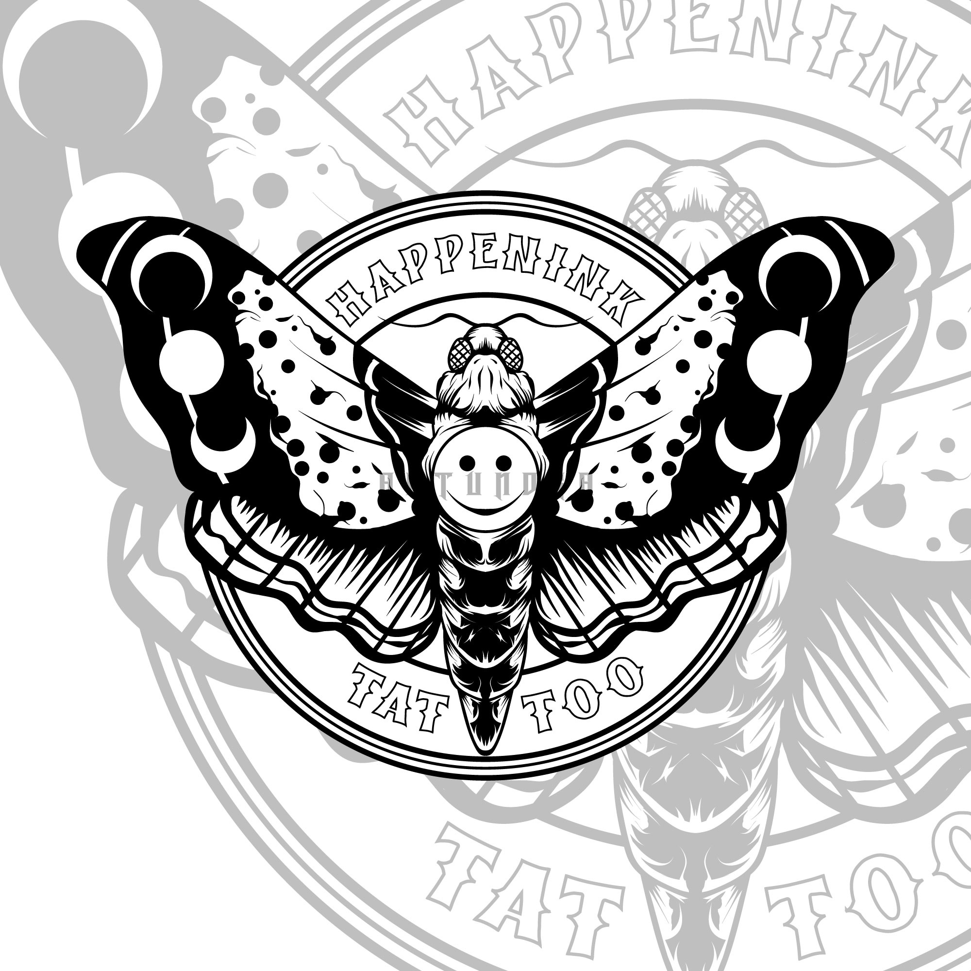 MOTH WITH SMILE AND HAPPY EMOTICON DESIGN by artundra on Dribbble