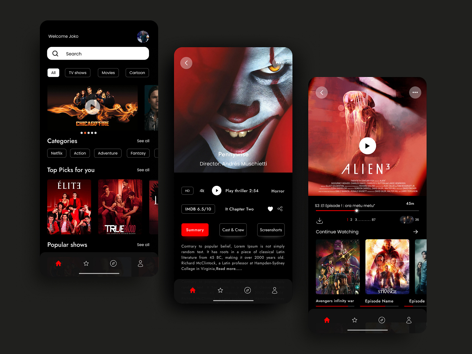Movie App UI Concept by Ash on Dribbble