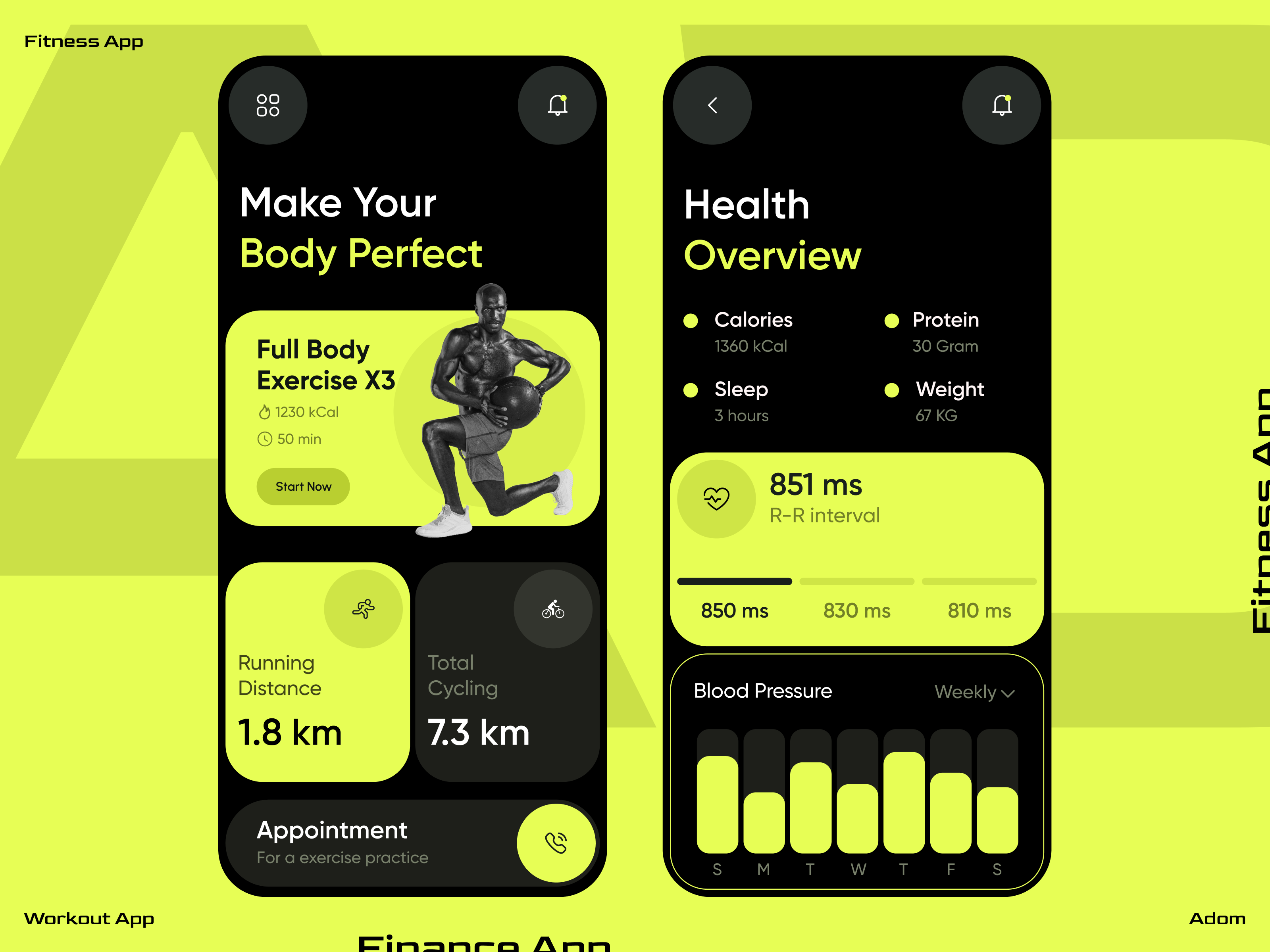 Fitness App Design by Adom on Dribbble