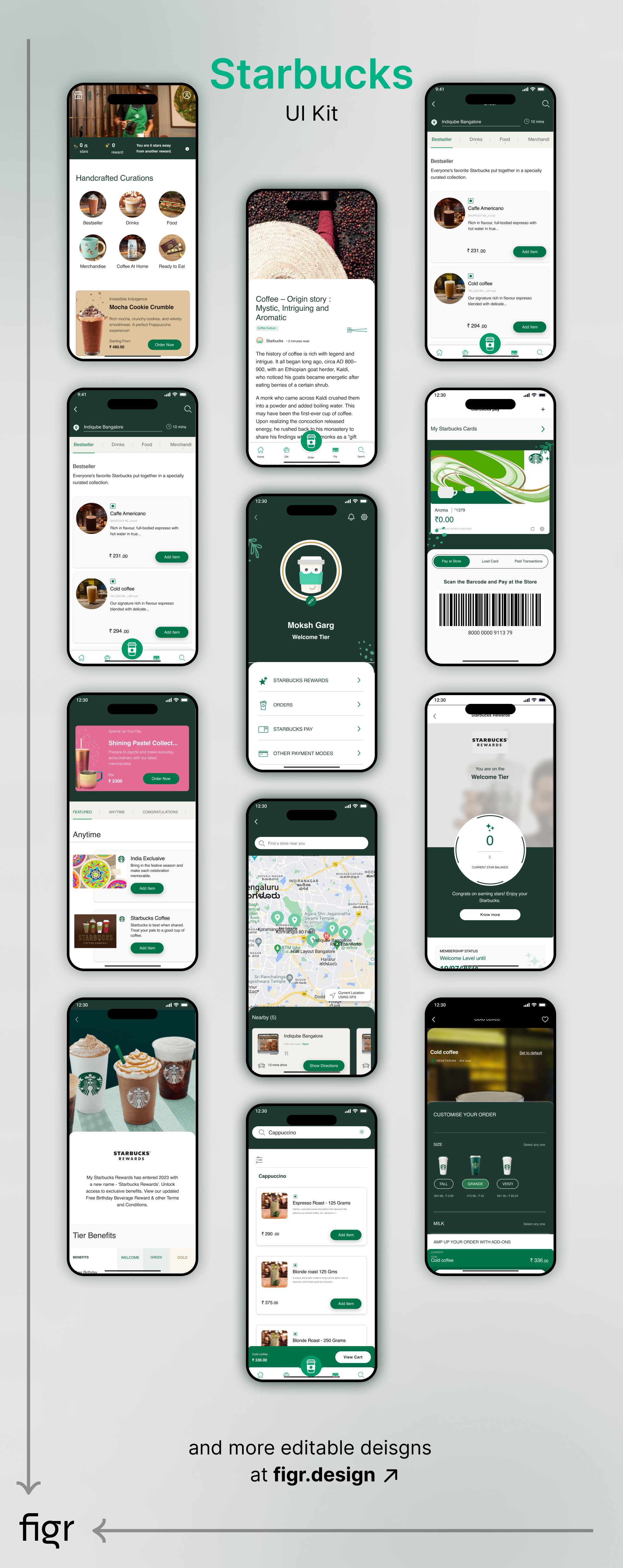 Make Starbucks UI your own by Figr Design on Dribbble