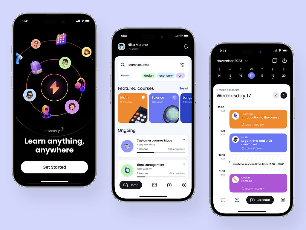 E-learning App Design Concept by Ronas IT | UI/UX Team on Dribbble