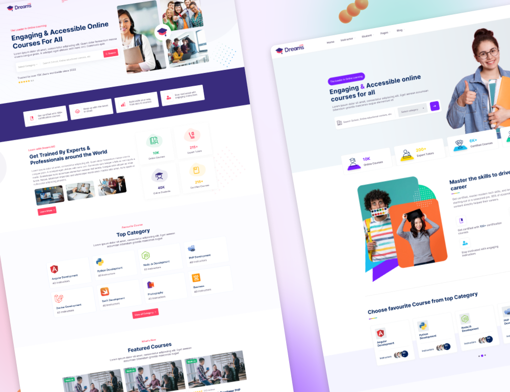 Dreams LMS - E-learning & LMS Online Education Course WordPress by Dreams Technologies on Dribbble