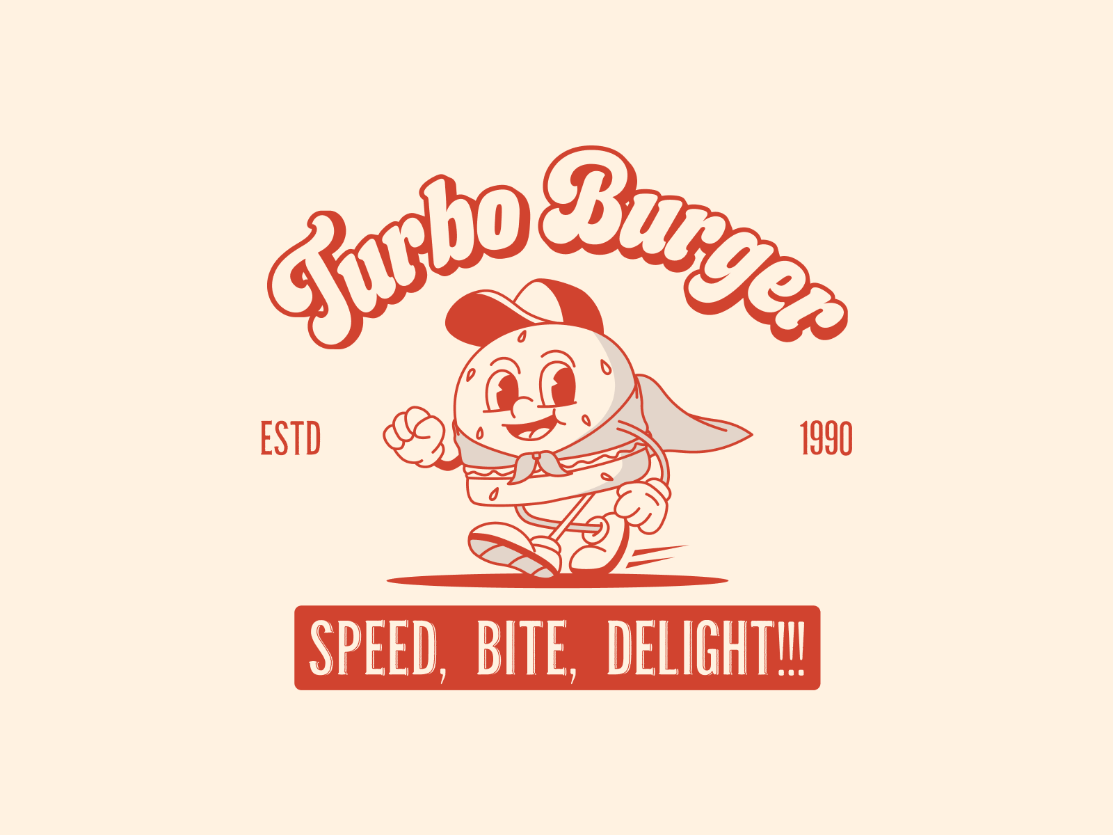 Turbo Burger - Vintage Logo by Vektora Illustration for Vektora on Dribbble