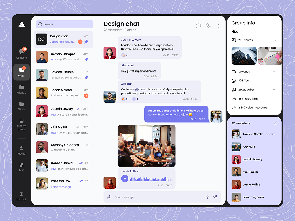 Web Chat UI by Ronas IT | UI/UX Team on Dribbble