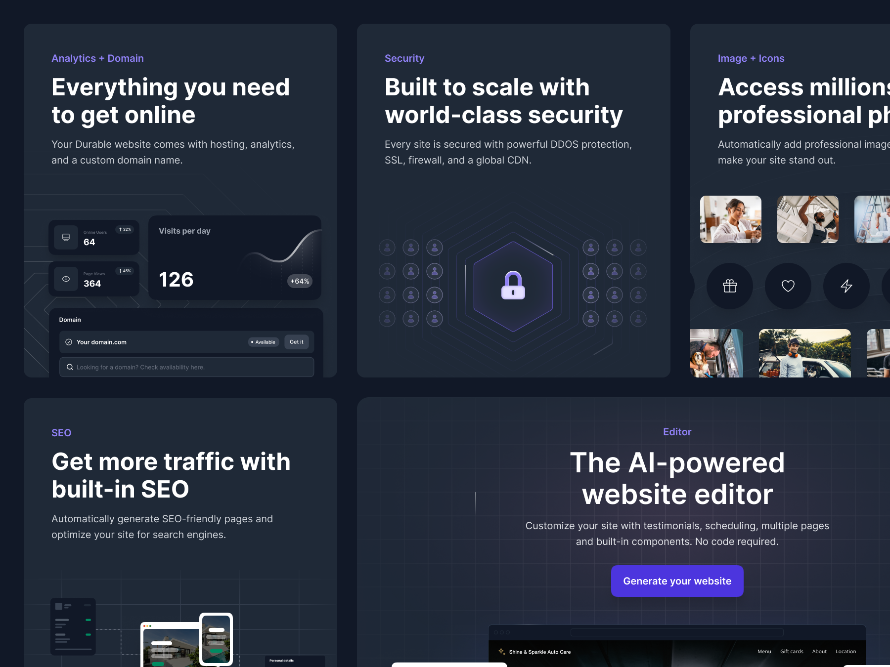 Durable - Website builder landing page by Andre Saad on Dribbble