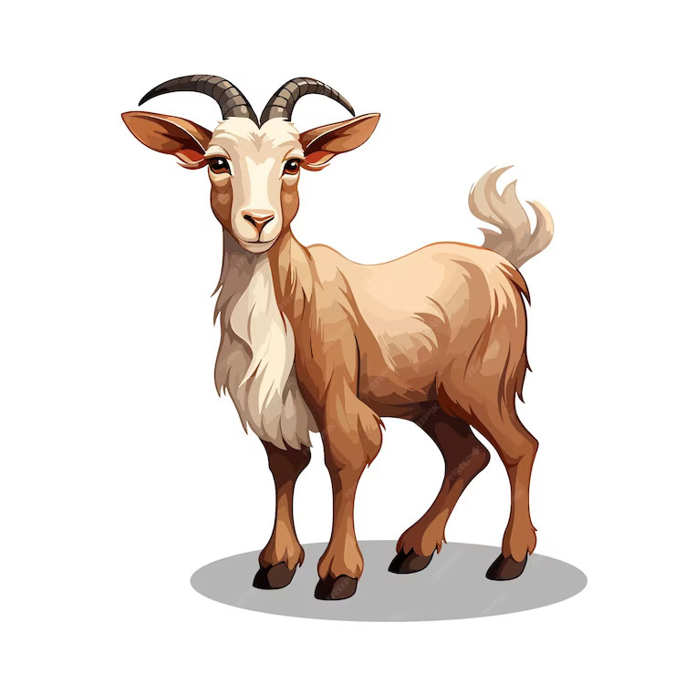 Goat cute cartoon vector illustration by Freepik on Dribbble