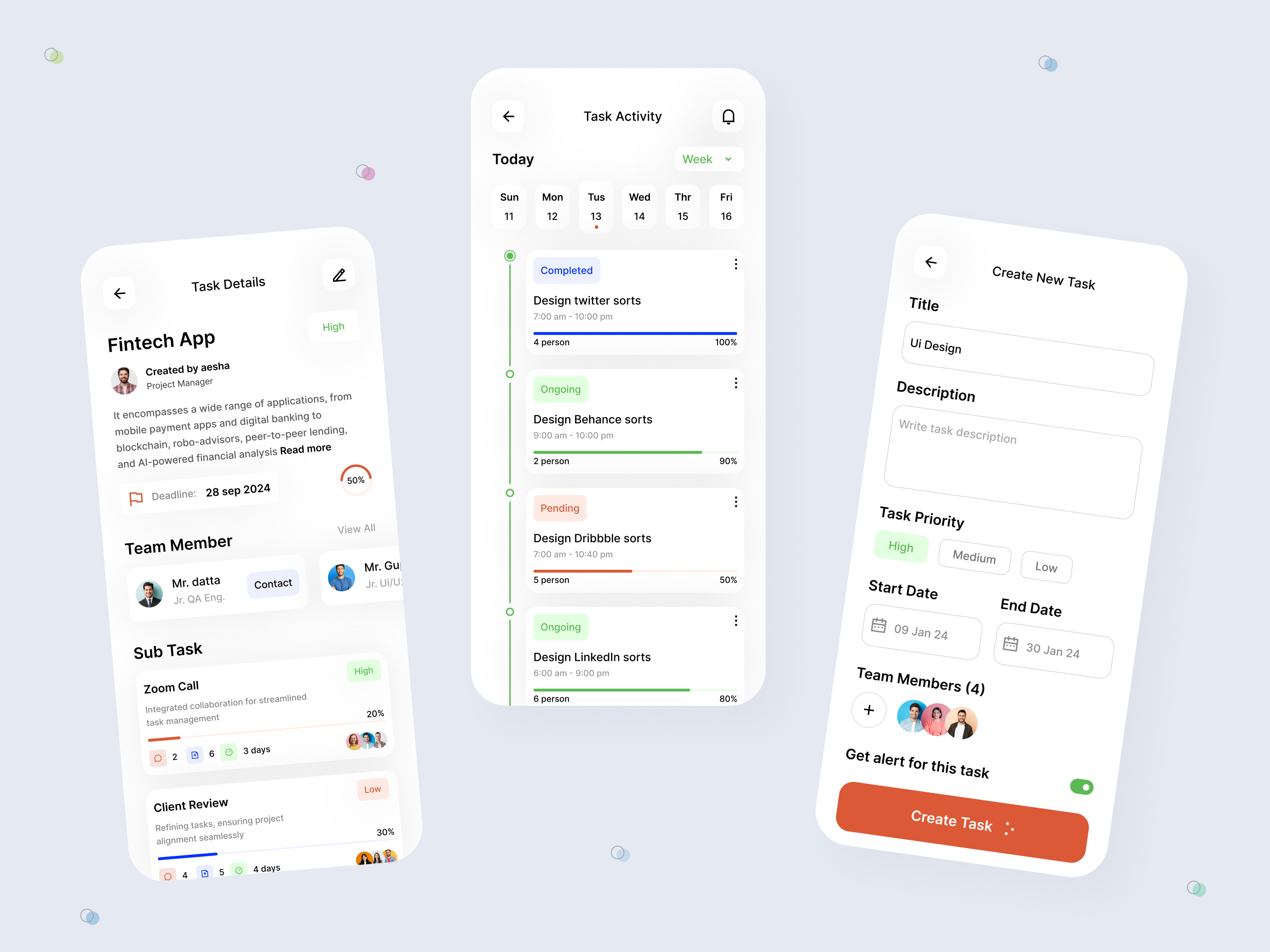 Task management mobile app by Codzgarage Infotech Pvt Ltd on Dribbble