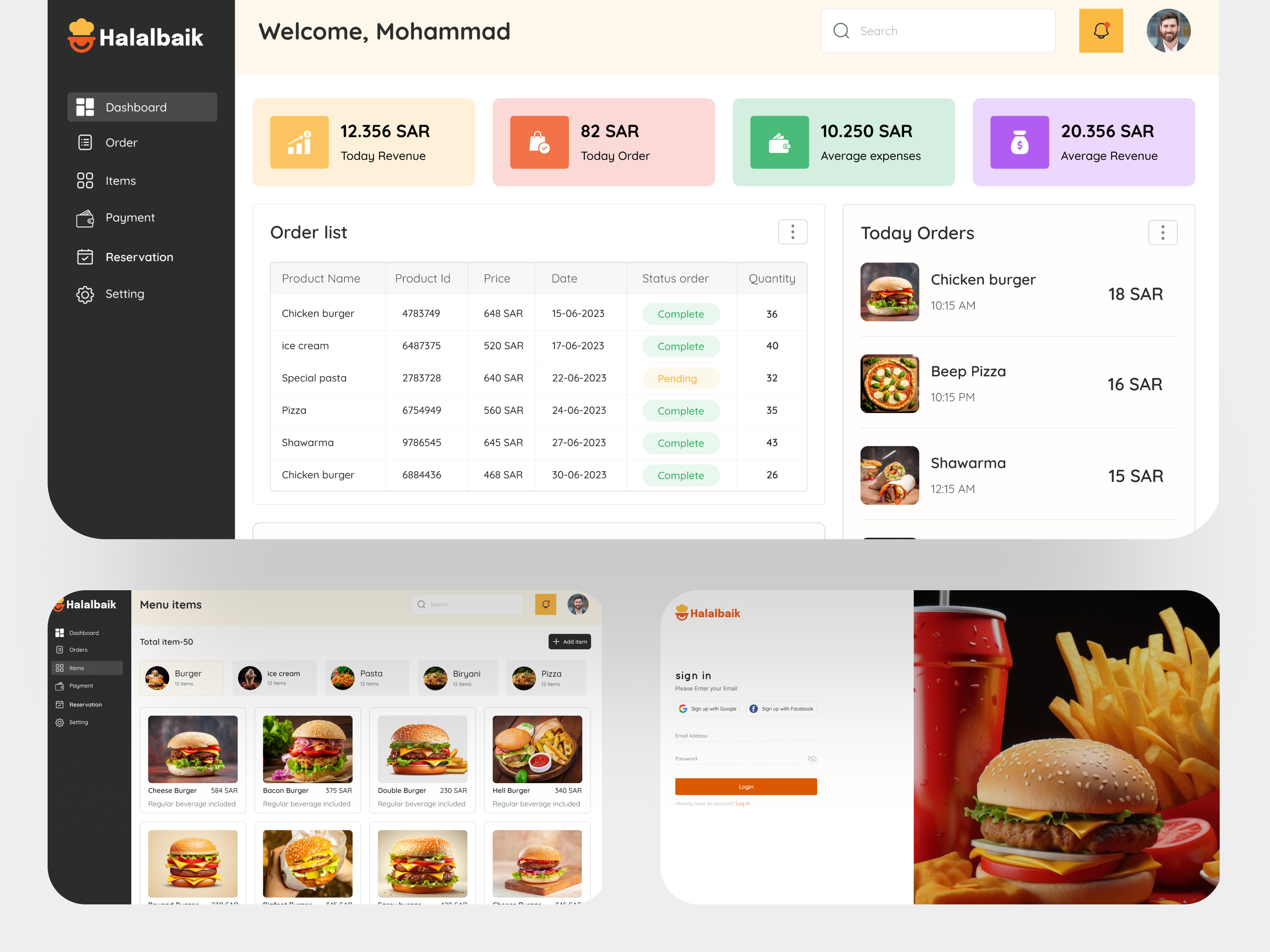 Halalbaik- Restaurant Admin Dashboard by Arham Techpro - UI/UX Design ...