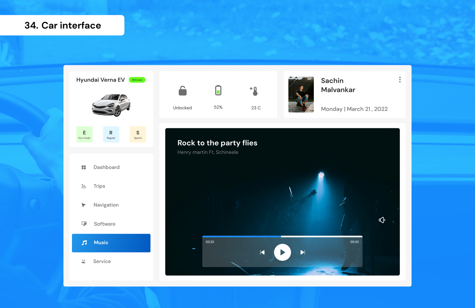 Daily UI Day 34 - Car interface by Dishal Naik on Dribbble