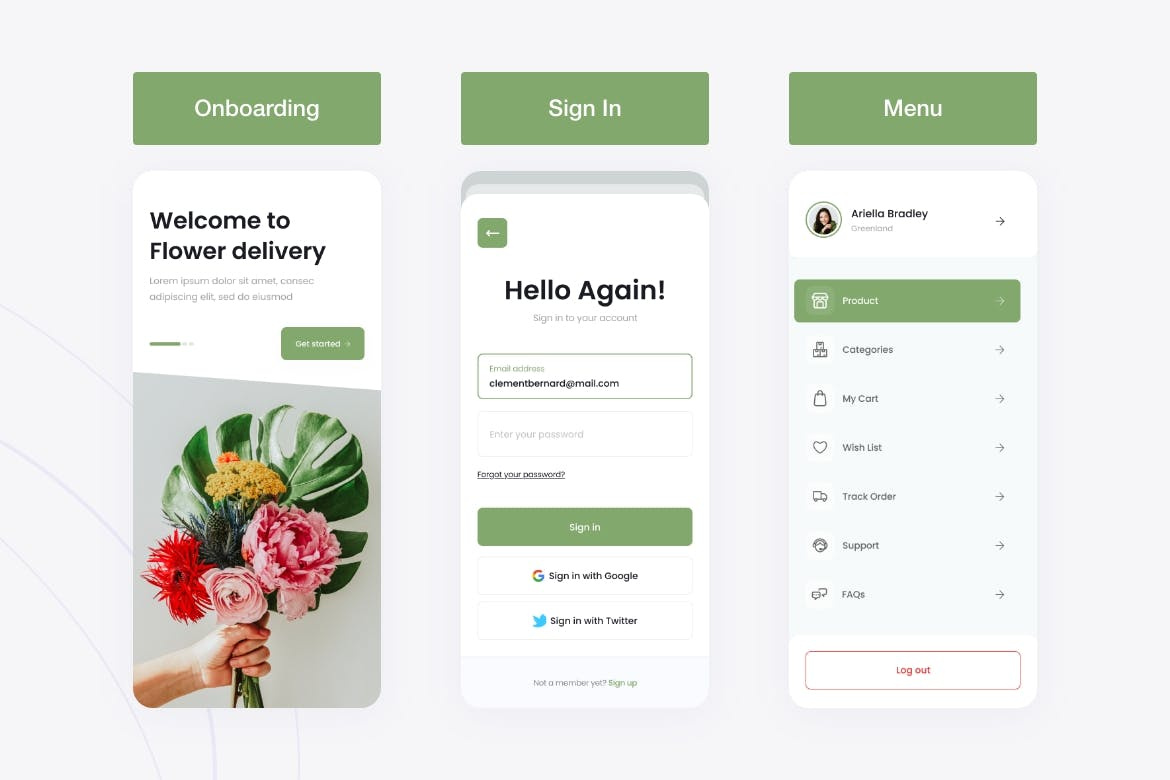 Flores - Flower Shop App Mobile App UI Kit by UI Foundry on Dribbble
