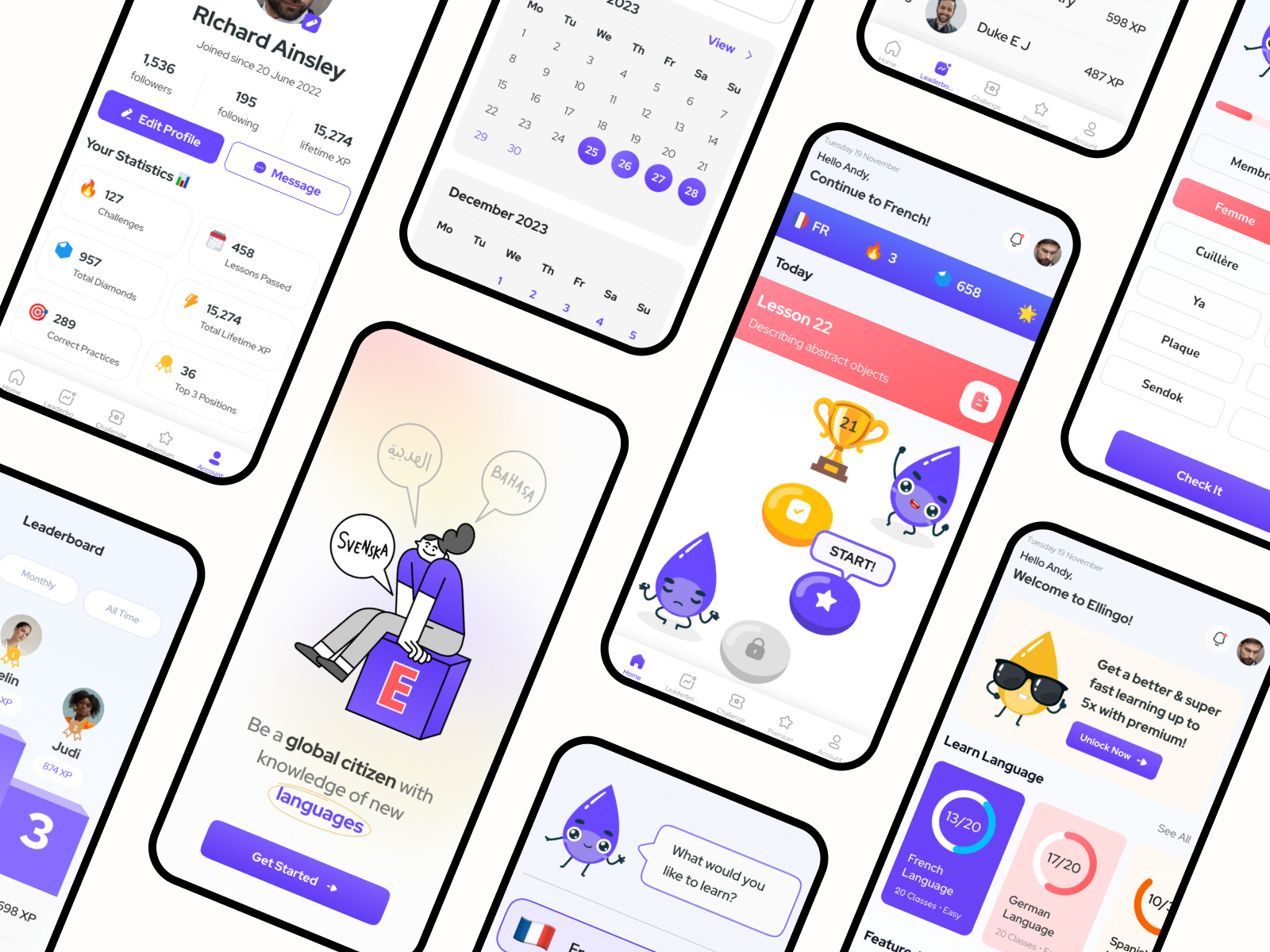 Language Learning Mobile App UI Design by Samsun Nahar | Product ...