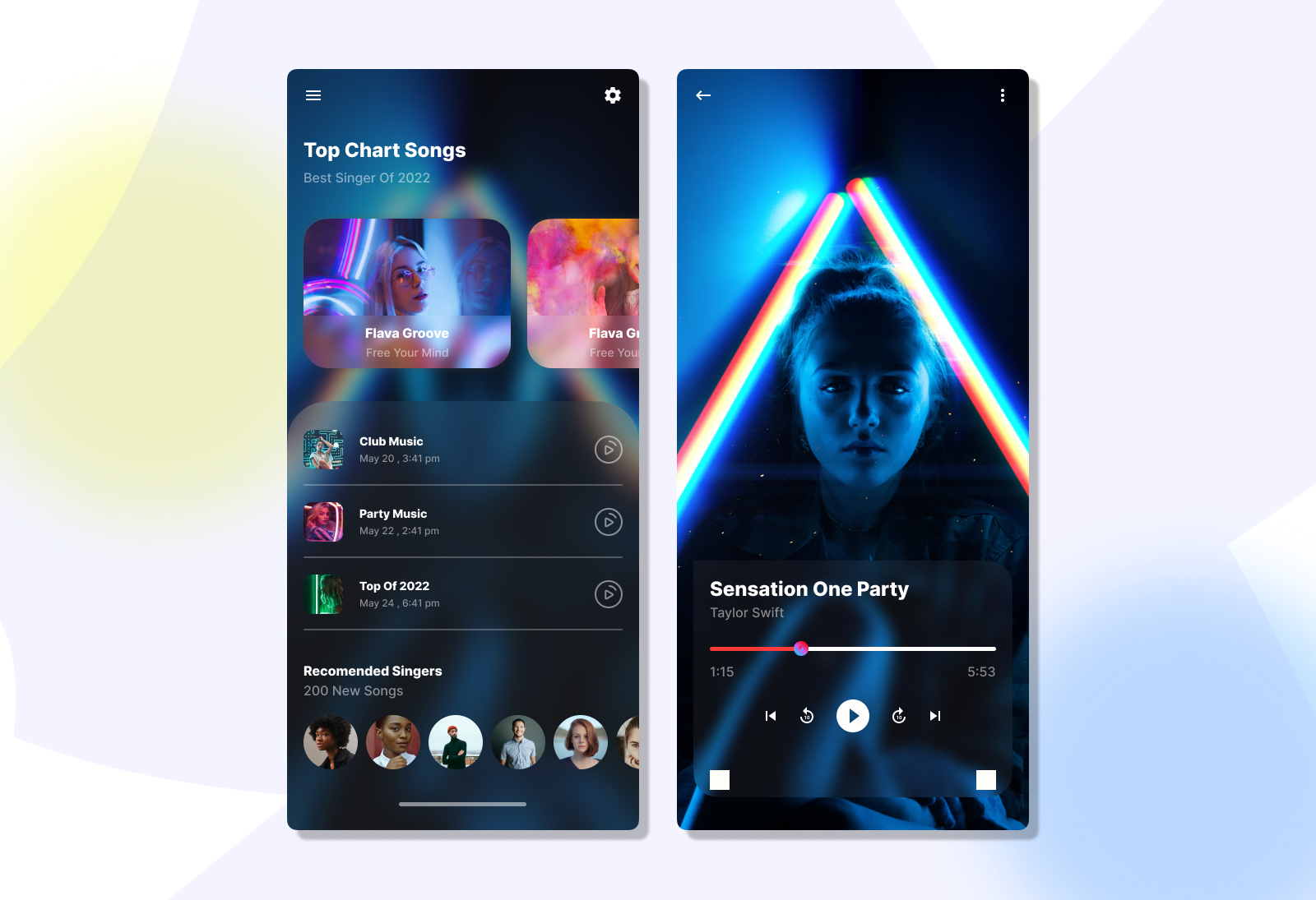 Music app by mehri yamini on Dribbble