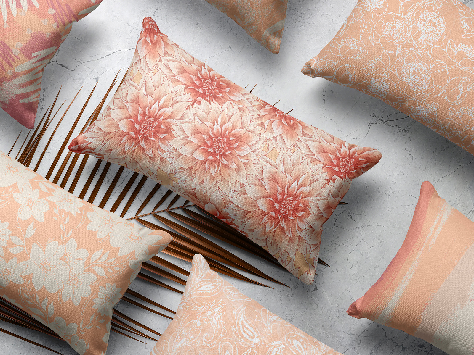 Pantone Color of the year 2024 Peach Fuzz Patterns set by Tanya Vollar ...