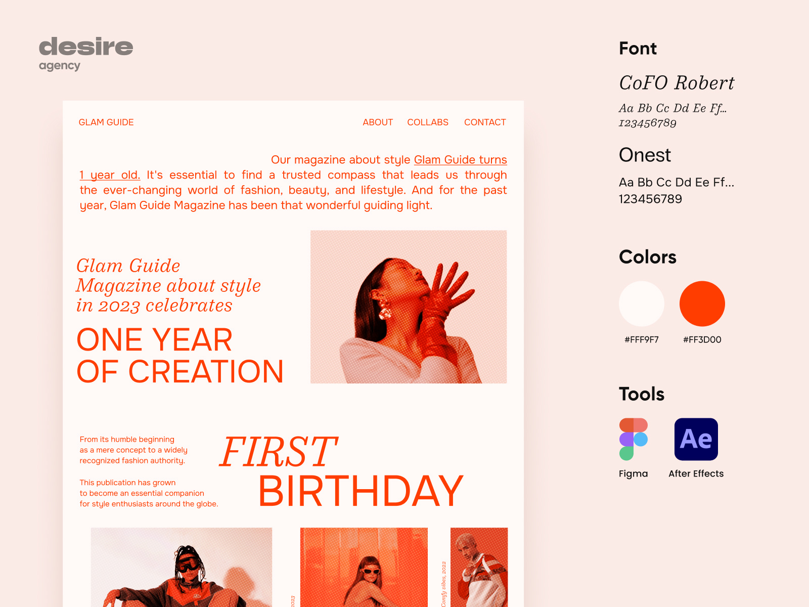 Landing Page for Glam Guid by Desire Creative Agency on Dribbble