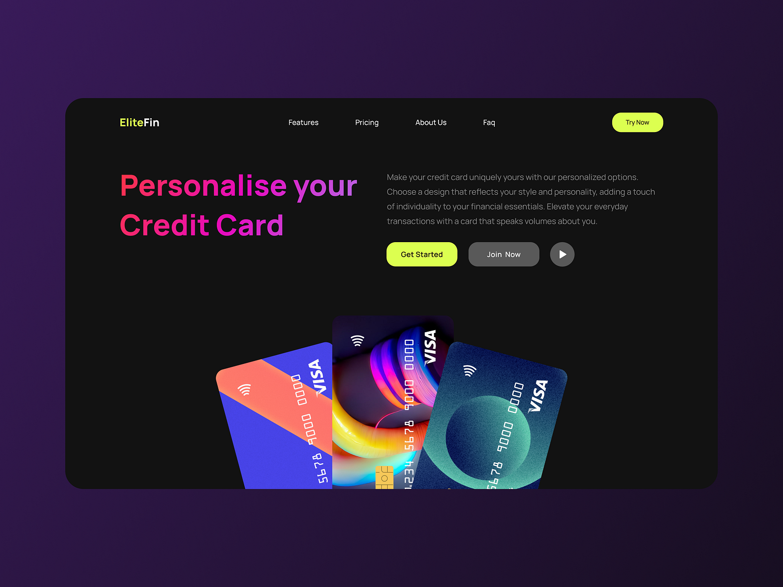 Credit card service - Website by Ganesh K on Dribbble
