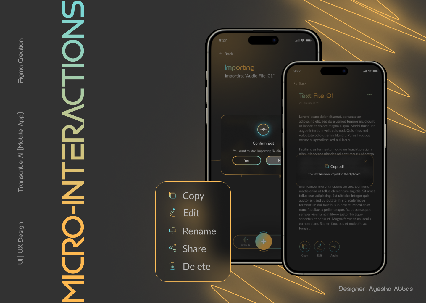 Transcribe AI __ Mobile App. by Ayesha Abbas on Dribbble