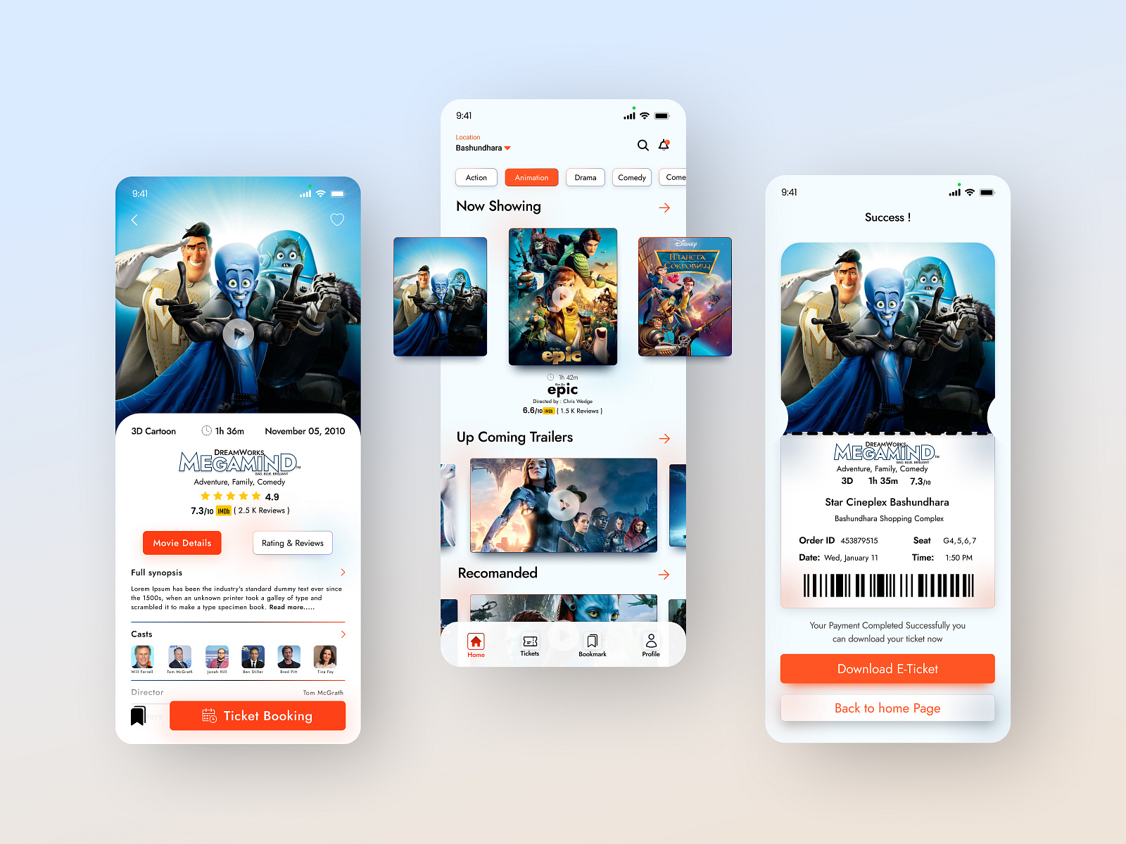 Movie / Cinema Ticket Booking App UI by Ashraful Islam on Dribbble