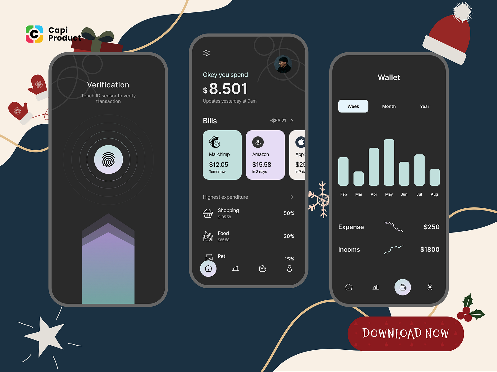 Financial app - Minimal Design Style by Capi Product for Capi Creative ...