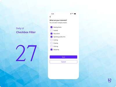Checkbox Filter screen by divi frenz on Dribbble
