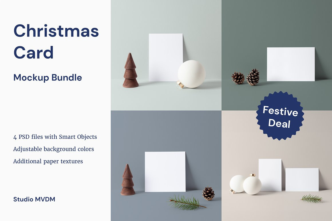 Christmas Card Winter Mockup Bundle by Product Mockups on Dribbble