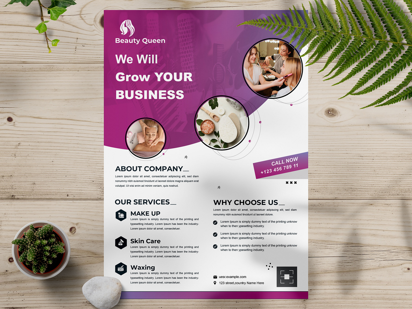 Flyer template Design Layout, Flyer spa of Beauty Queen by MUST ...