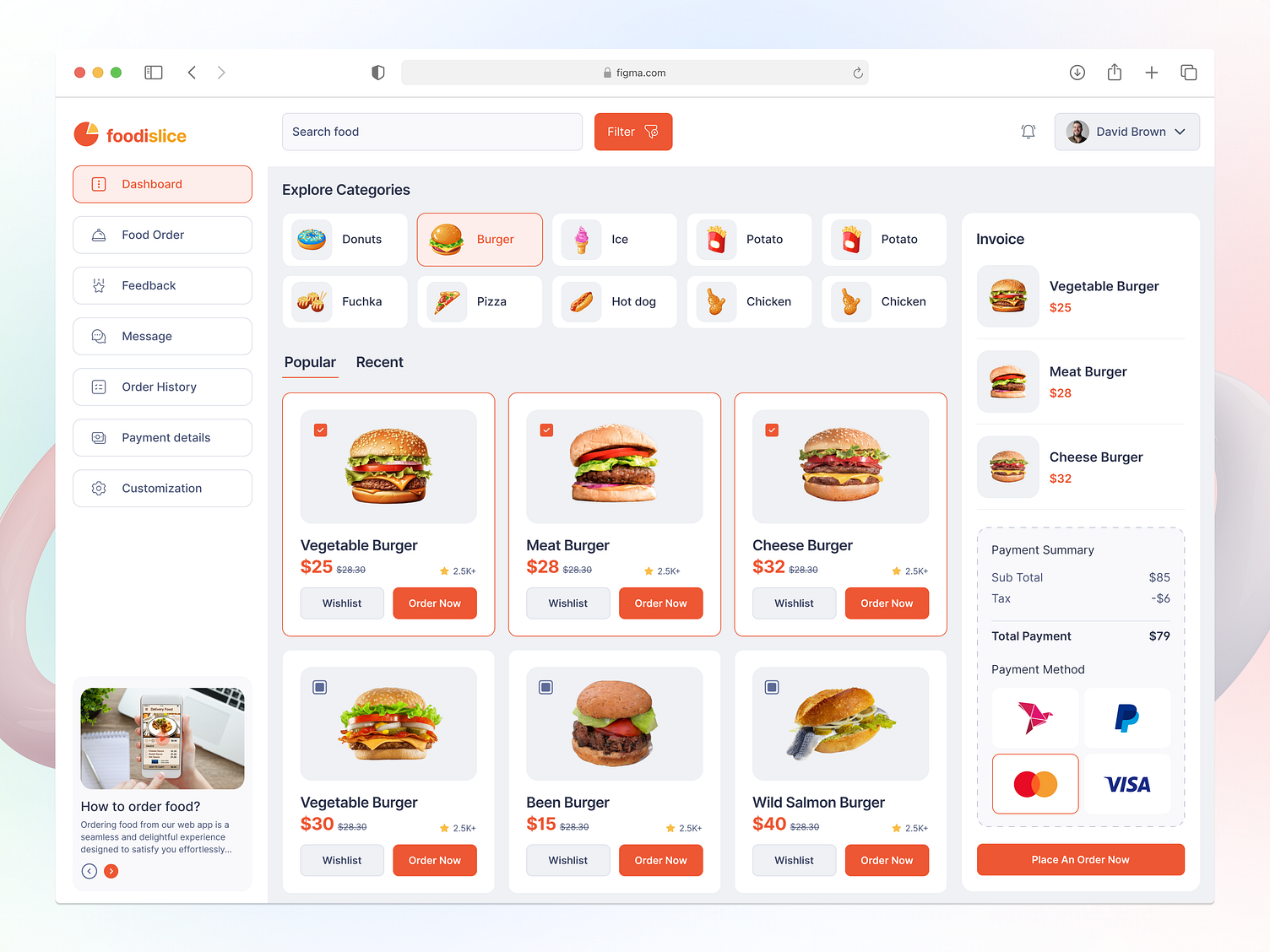 Food ordering dashboard by COZY UX on Dribbble