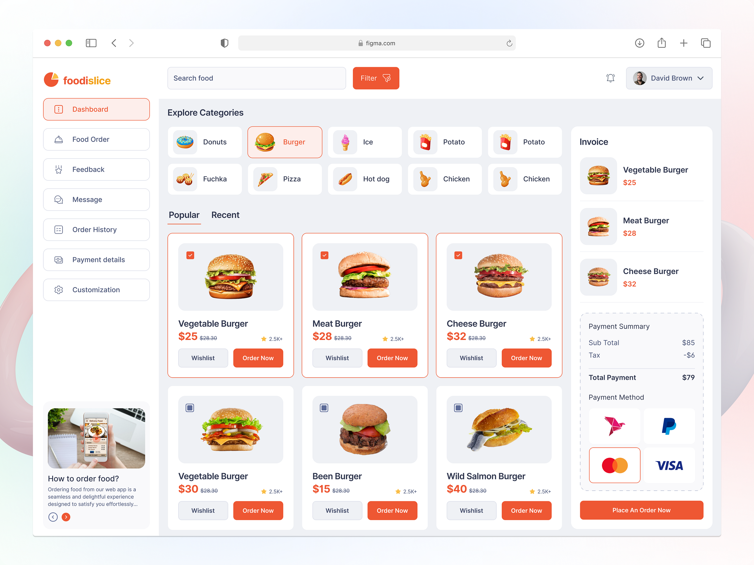 Food ordering dashboard by COZY UX on Dribbble
